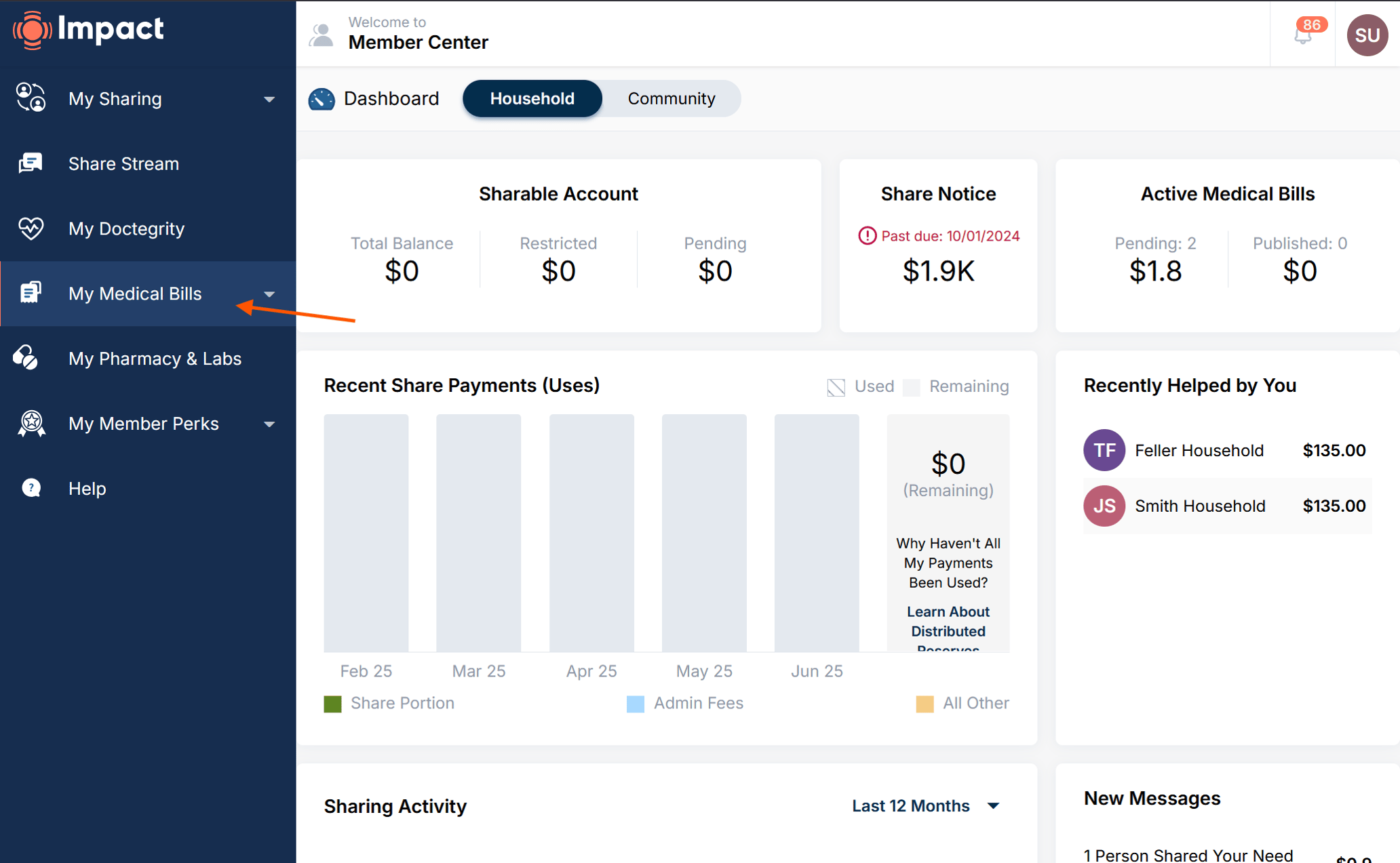 How do I manually submit a bill to Impact?